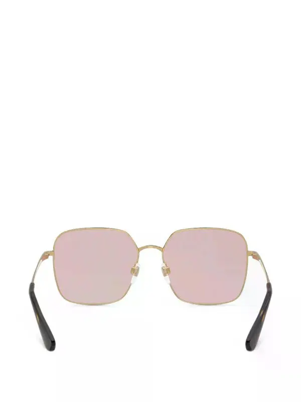 Burberry Check-engraved Square-frame Sunglasses - Gold