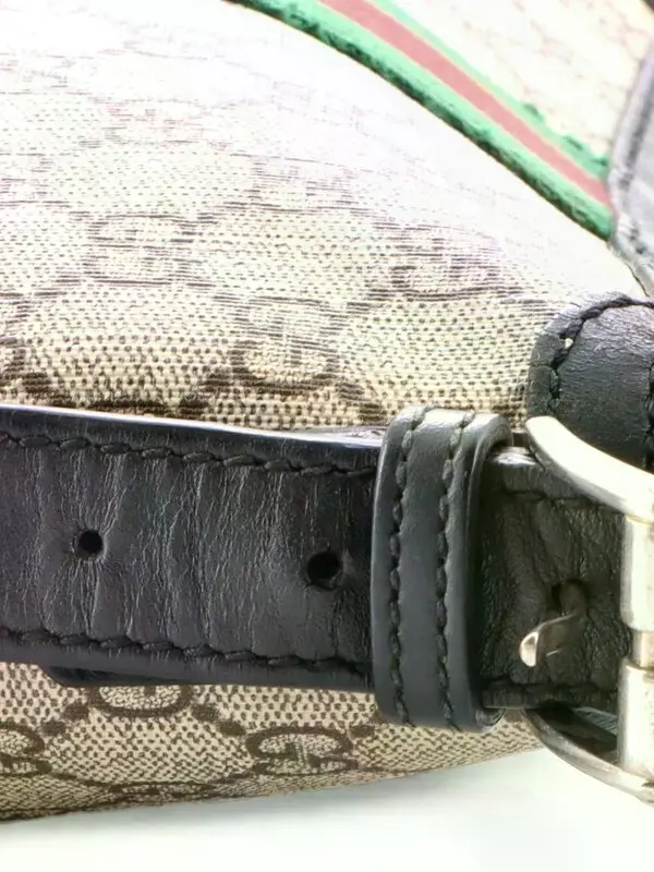 Gucci Web Messenger Bag Gg Coated Canvas Medium Crossbody Bag