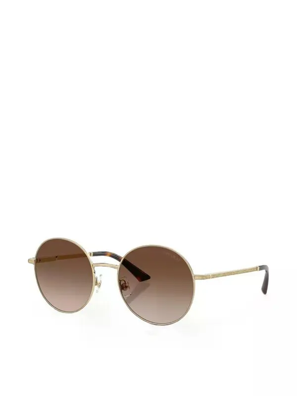 JIMMY CHOO Glitter-embellished Round-frame Sunglasses