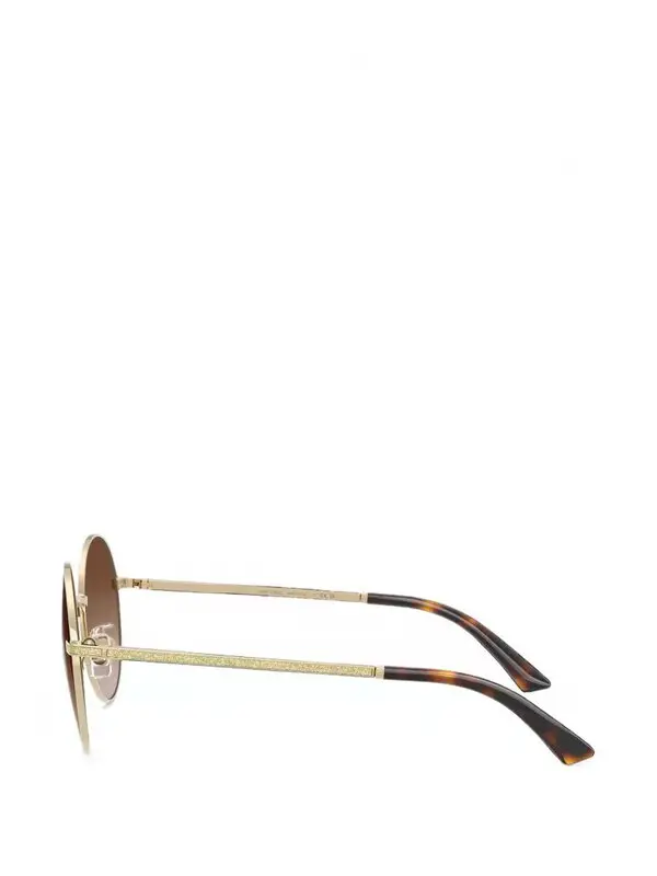 JIMMY CHOO Glitter-embellished Round-frame Sunglasses