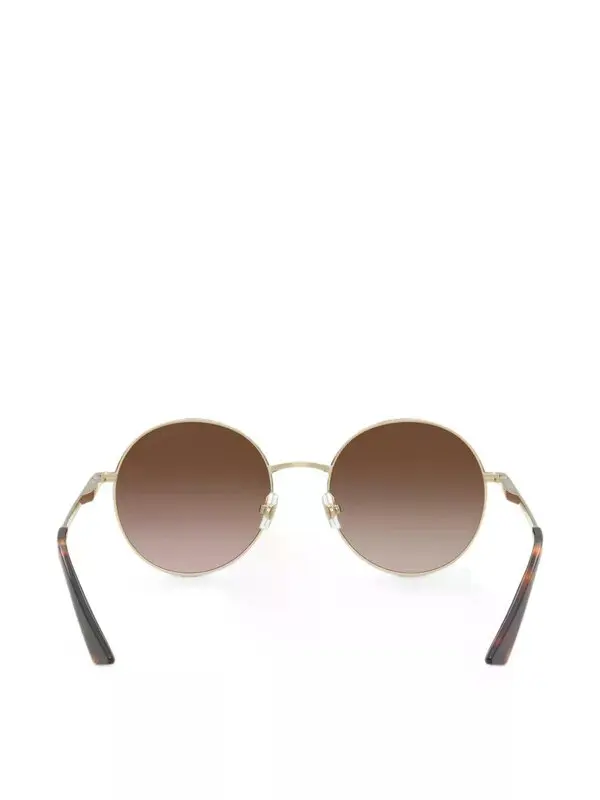 JIMMY CHOO Glitter-embellished Round-frame Sunglasses - Gold