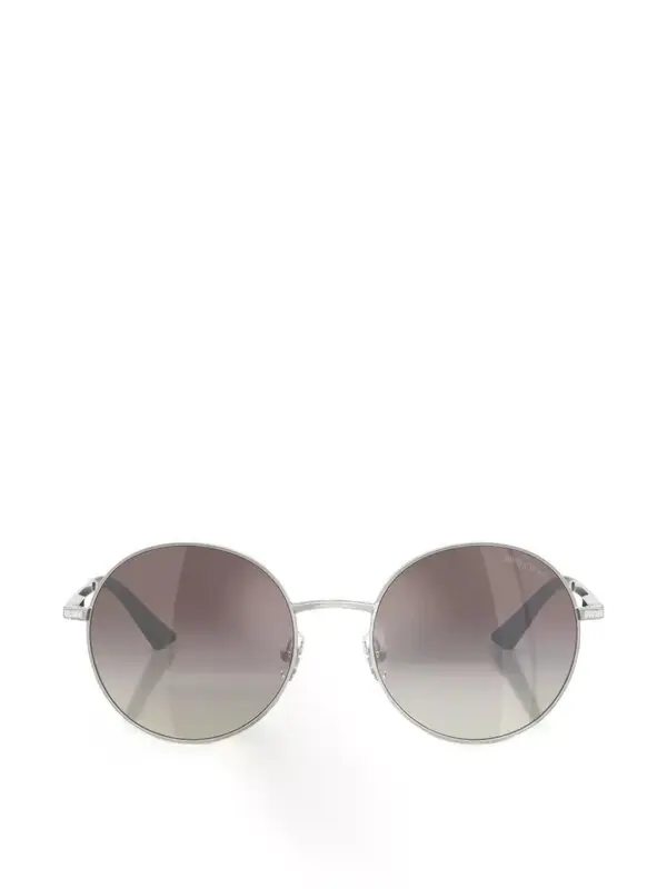 JIMMY CHOO Glitter-detail Round-frame Sunglasses - Silver
