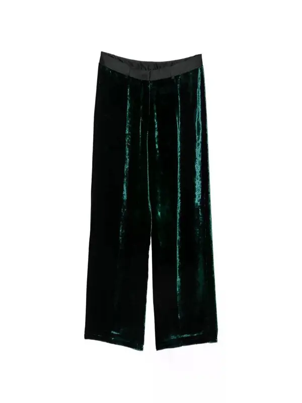FORTE_FORTE Moiré Crushed-velvet Straight-leg Trousers