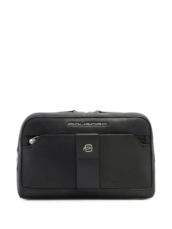 PIQUADRO Logo-plaque Pebbled Wash Bag