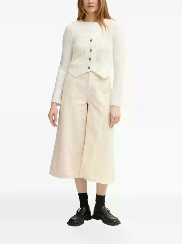 Marc O'polo Ribbed-knit V-neck Sleeveless Cardigan