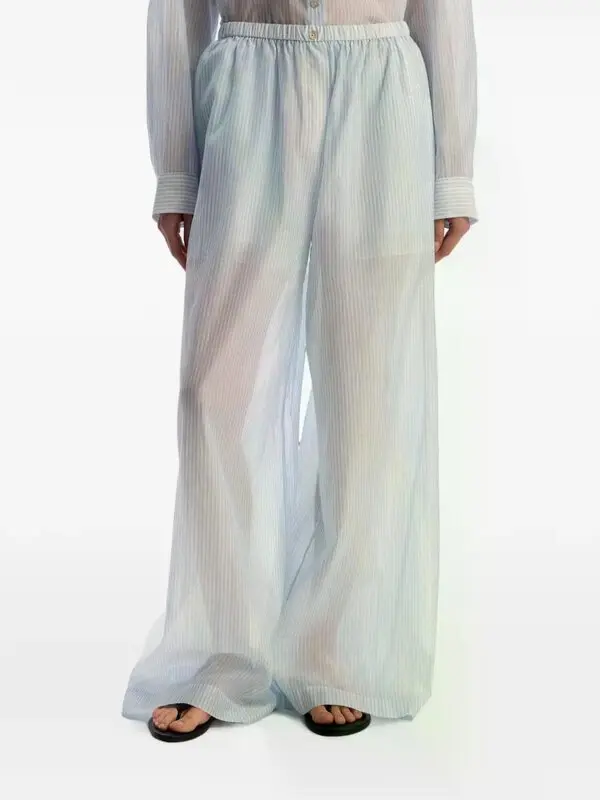 12 STOREEZ Elasticated-waist Striped Cotton Trousers