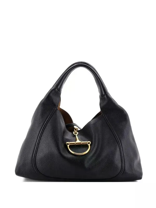 Gucci Softbit Leather Maxi Hobo Bag - Black