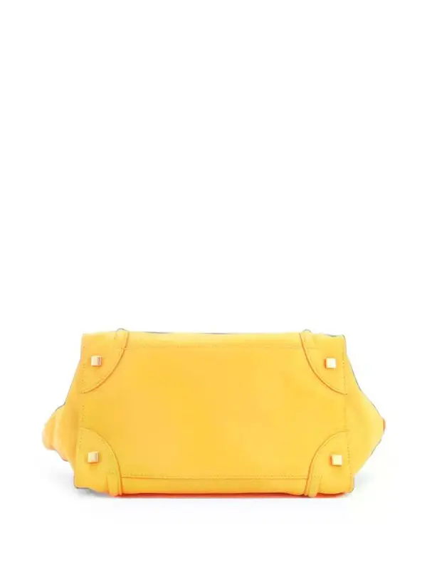 Celine Luggage Bag Grainy Leather Mini Tote Bag - Orange