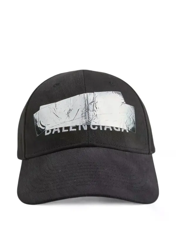 Balenciaga Logo-print Tape-detail Baseball Cap