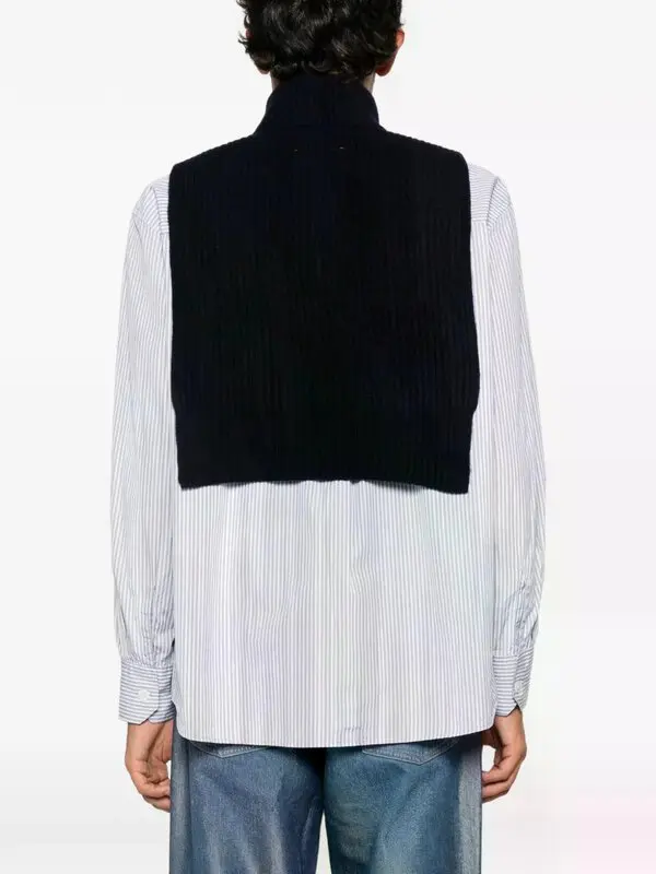 MAISON MARGIELA Ribbed-knit Half-zip Sweater