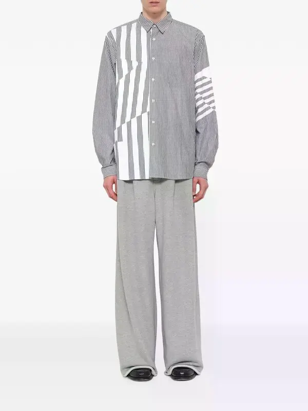 Noir Kei Ninomiya Printed Striped Organic Cotton Shirt