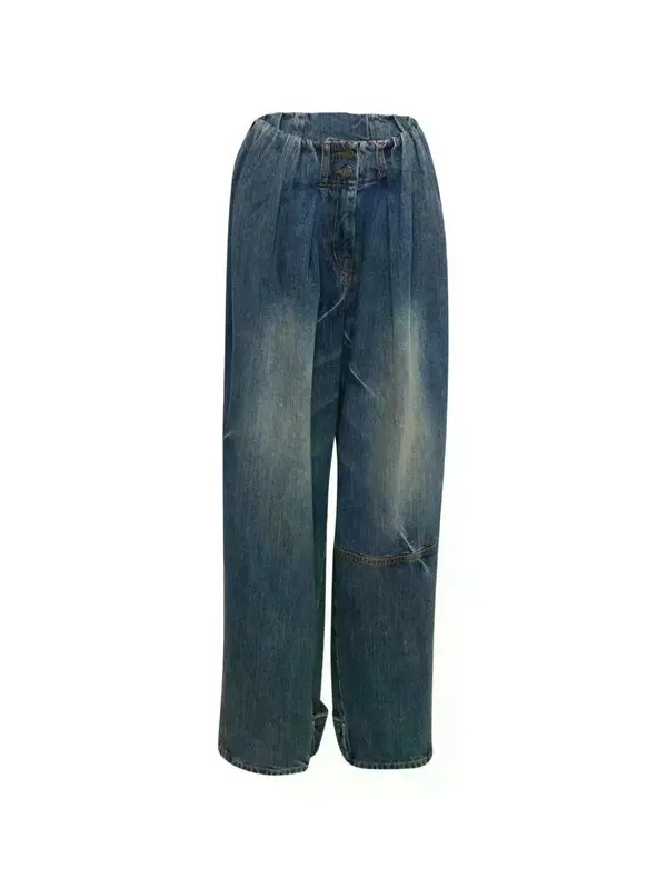 OPEN YY Faded Pleated-waist Jeans