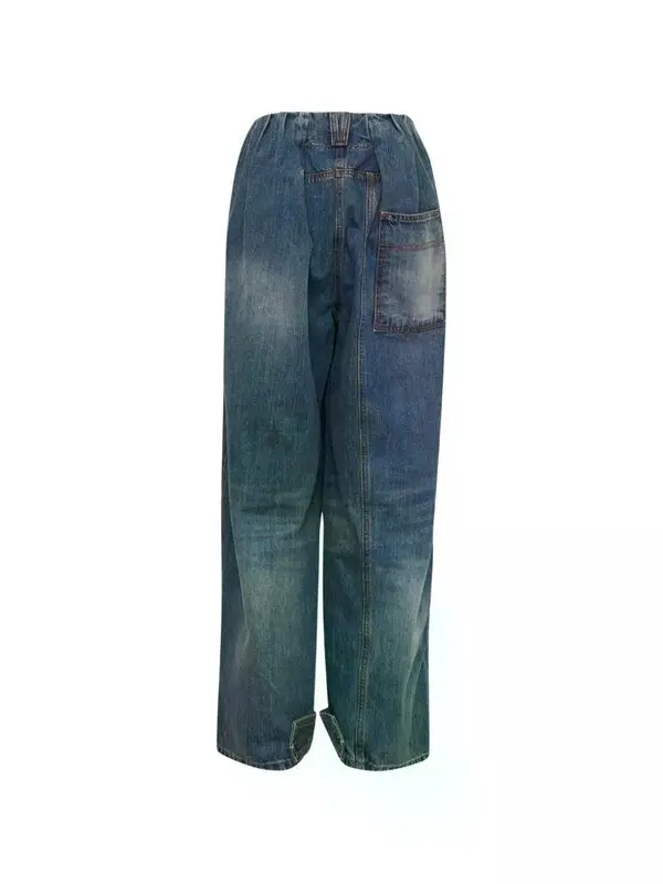 OPEN YY Faded Pleated-waist Jeans