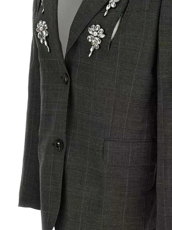 Simone Rocha Embellished Prince Of Wales Check Jacket