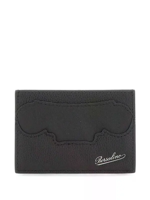 Borsalino Logo-print Card Holder - Black