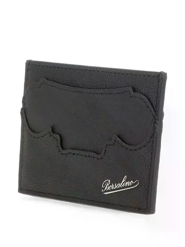 Borsalino Logo-print Card Holder - Black