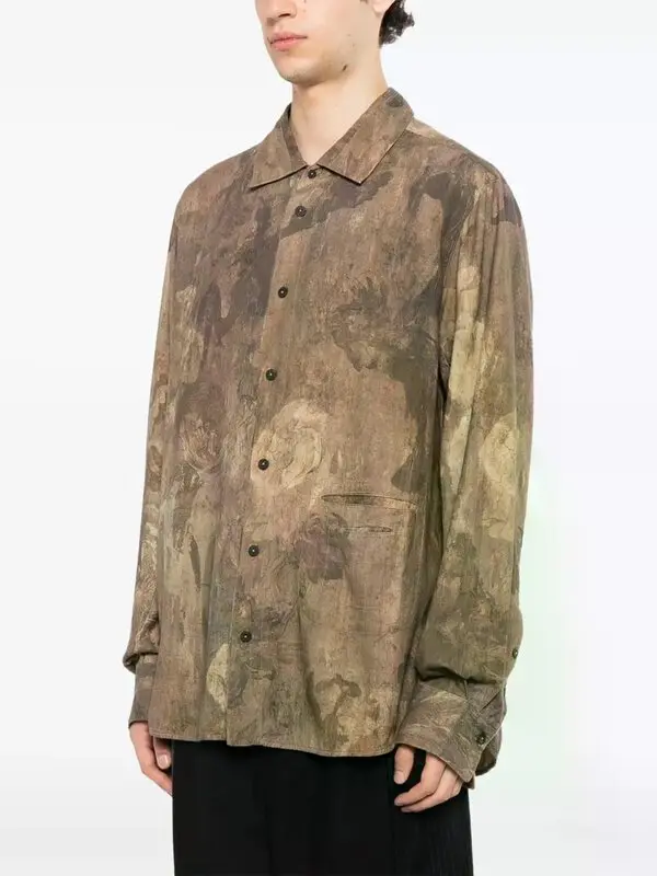 ZIGGY CHEN Graphic-print Cotton Shirt