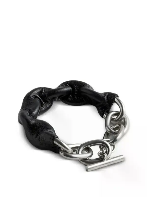 MAISON MARGIELA Leather-wrapped Chain-link Bracelet