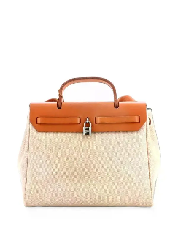 Hermès Herbag Toile And Leather Pm Satchel
