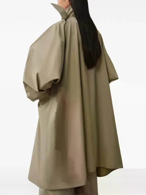 LESS A-line Raglan-sleeve Trench Coat