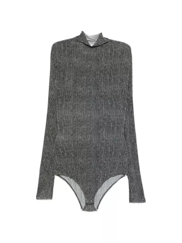 MAISON MARGIELA Herringbone-print High-neck T-shirt
