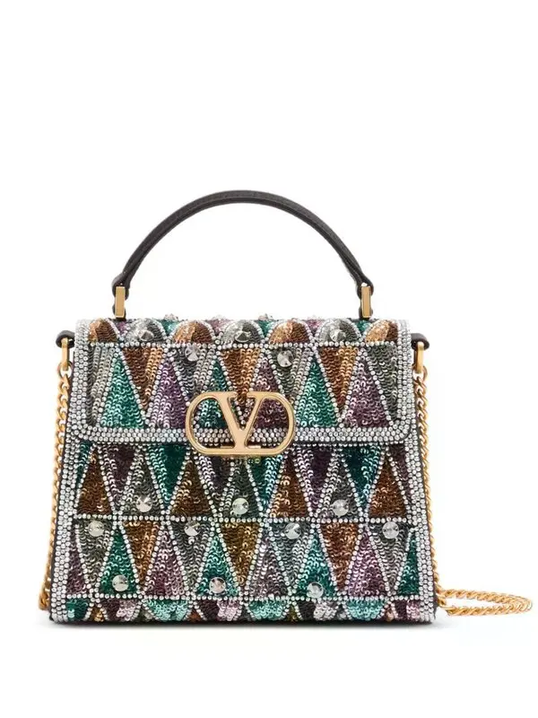 Valentino Garavani Vsling Mini Embroidered Handbag - Black