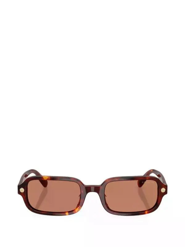 COACH Cfu11 Tortoiseshell-effect Rectangle-frame Sunglasses