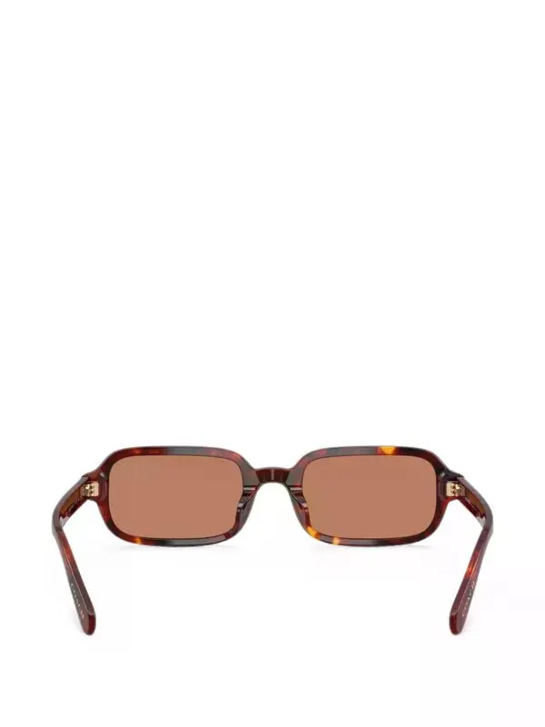 COACH Cfu11 Tortoiseshell-effect Rectangle-frame Sunglasses