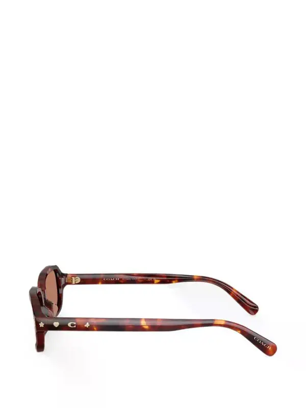 COACH Cfu11 Tortoiseshell-effect Rectangle-frame Sunglasses