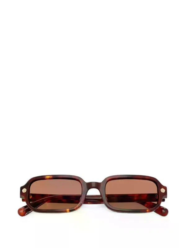 COACH Cfu11 Tortoiseshell-effect Rectangle-frame Sunglasses