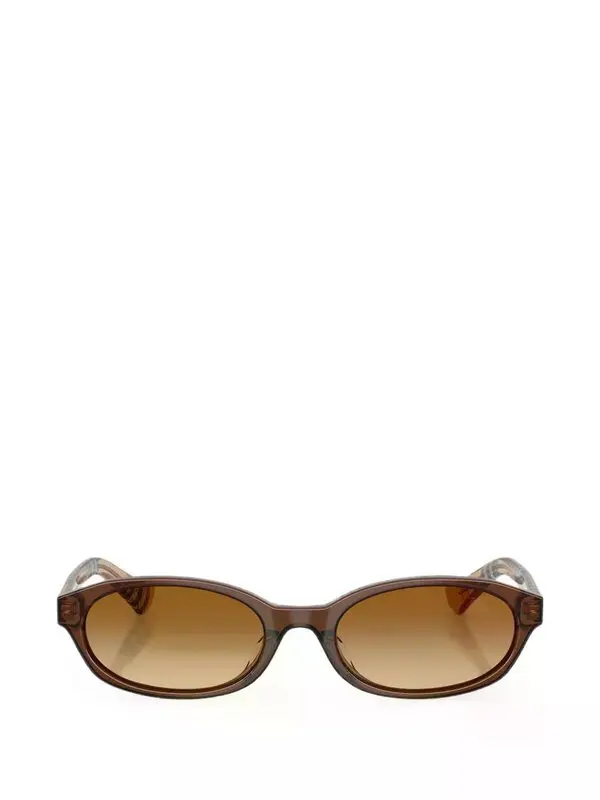 Burberry Check Oval-frame Sunglasses
