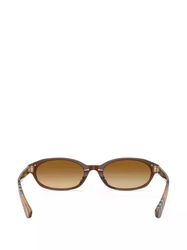 Burberry Check Oval-frame Sunglasses