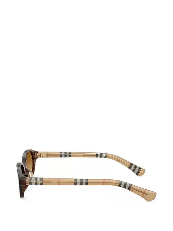 Burberry Check Oval-frame Sunglasses