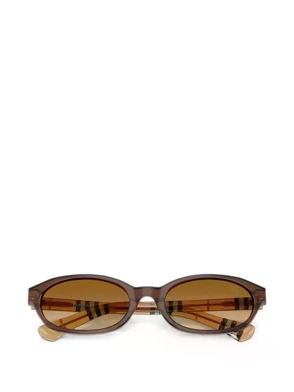 Burberry Check Oval-frame Sunglasses