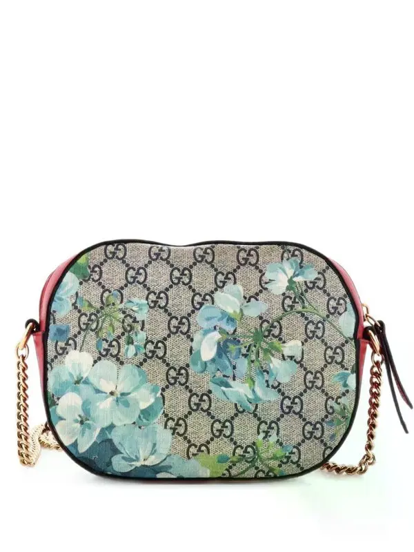 Gucci Chain Blooms Print Gg Coated Canvas Mini Crossbody Bag - Red