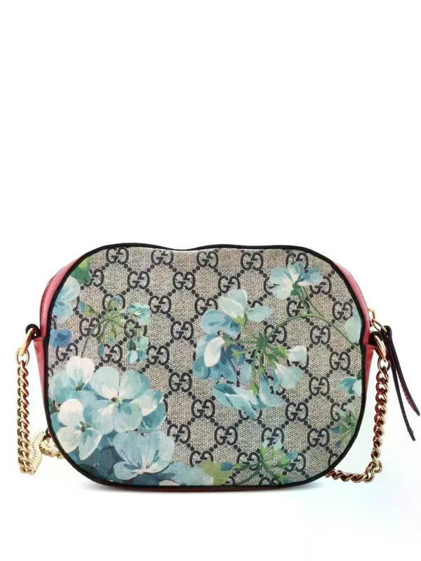 Gucci Chain Blooms Print Gg Coated Canvas Mini Crossbody Bag - Red