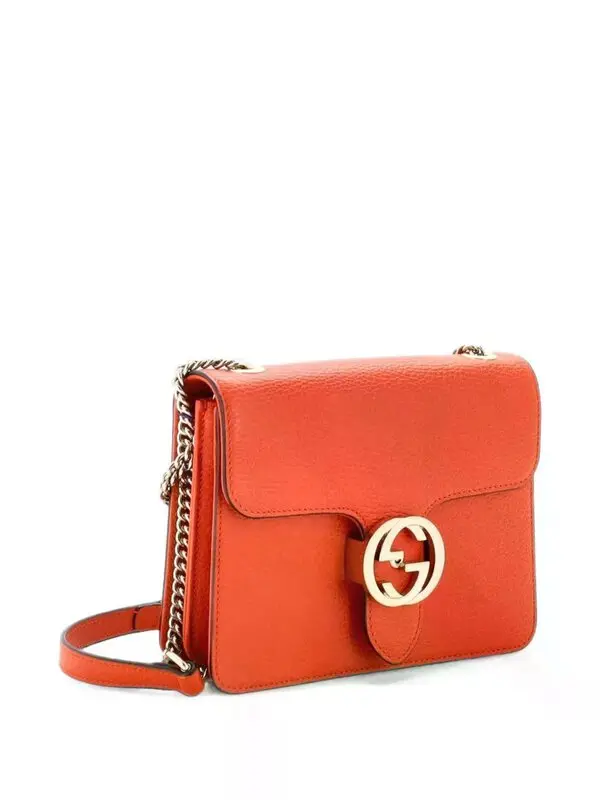 Gucci Interlocking Leather Small Shoulder Bag - Orange