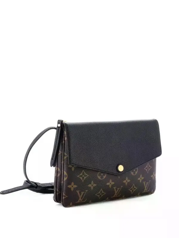 LOUIS VUITTON Twice Handbag Monogram Canvas And Leather Crossbody Bag - Black