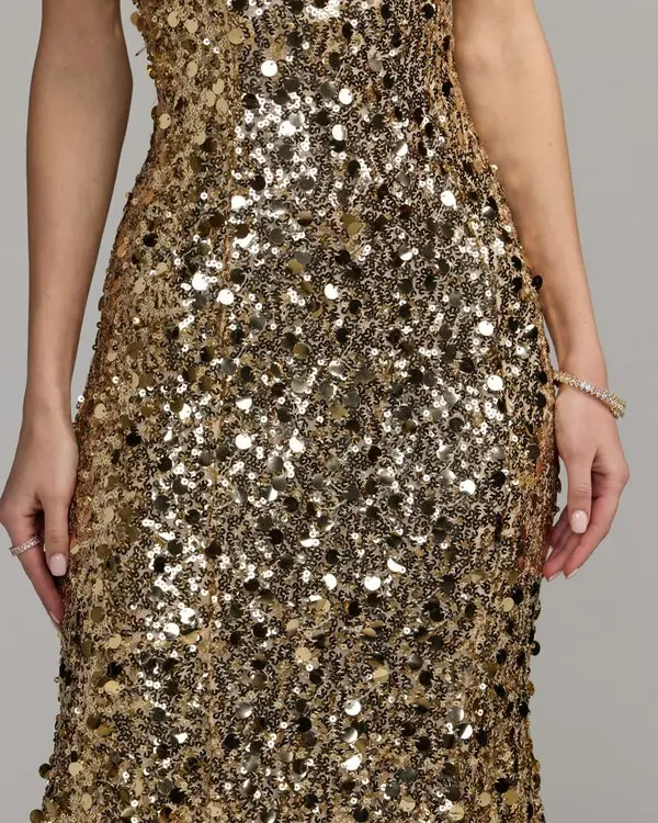 Mac Duggal Mixed Sequin Mermaid Gown