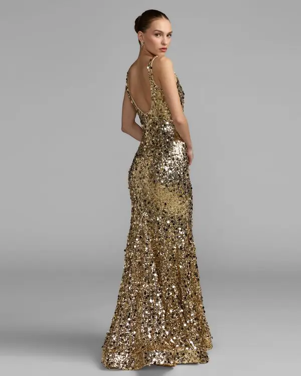 Mac Duggal Mixed Sequin Mermaid Gown