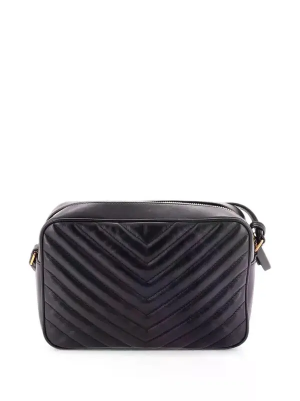 Saint Laurent Lou Camera Bag Matelasse Chevron Leather Small Crossbody Bag - Black