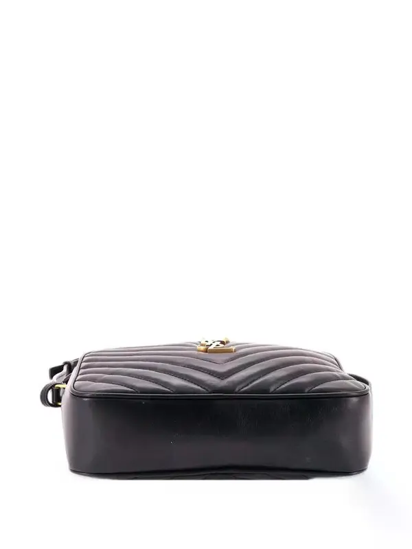 Saint Laurent Lou Camera Bag Matelasse Chevron Leather Small Crossbody Bag - Black