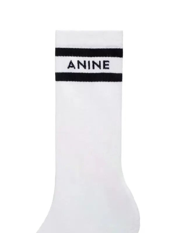 ANINE BING Sully Sporty Socks And Black Stripe - White