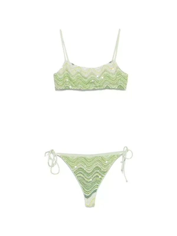MC2 SAINT BARTH Sadie Sequin-embellished Bikini - Green