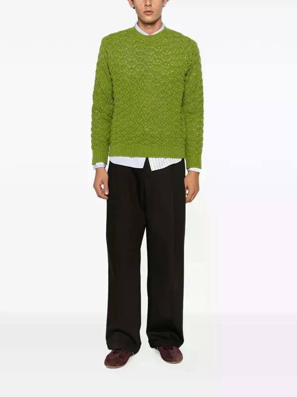 Valentino Garavani V-detail Cable-knit Sweater