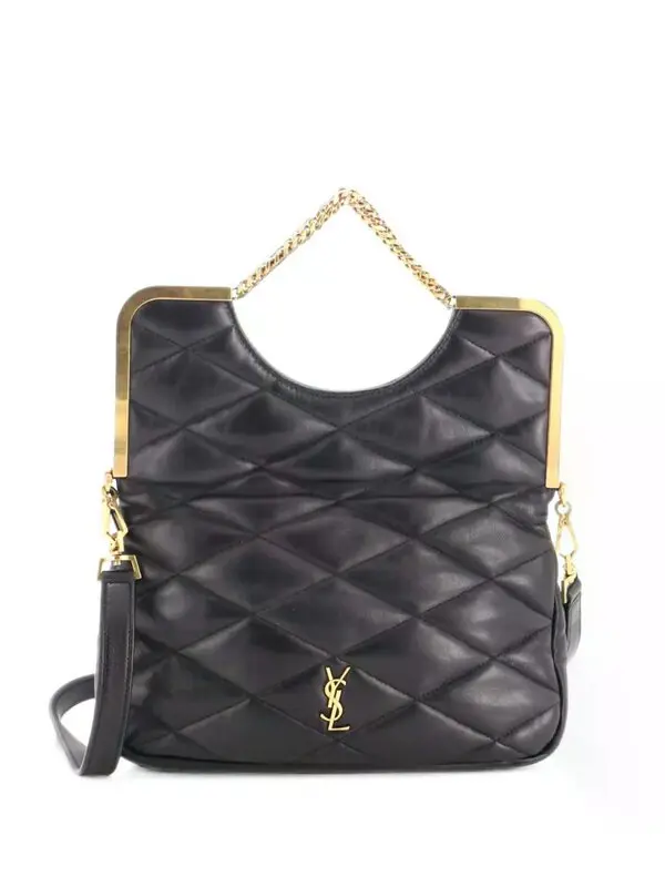 Saint Laurent Charniere Frame Quilted Leather Clutch Bag - Black