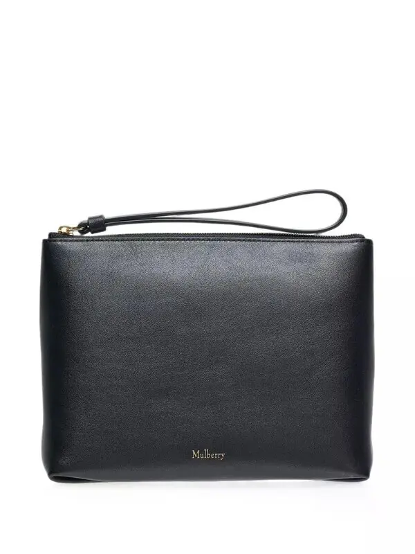 Mulberry Logo-print Leather Pouch - Black