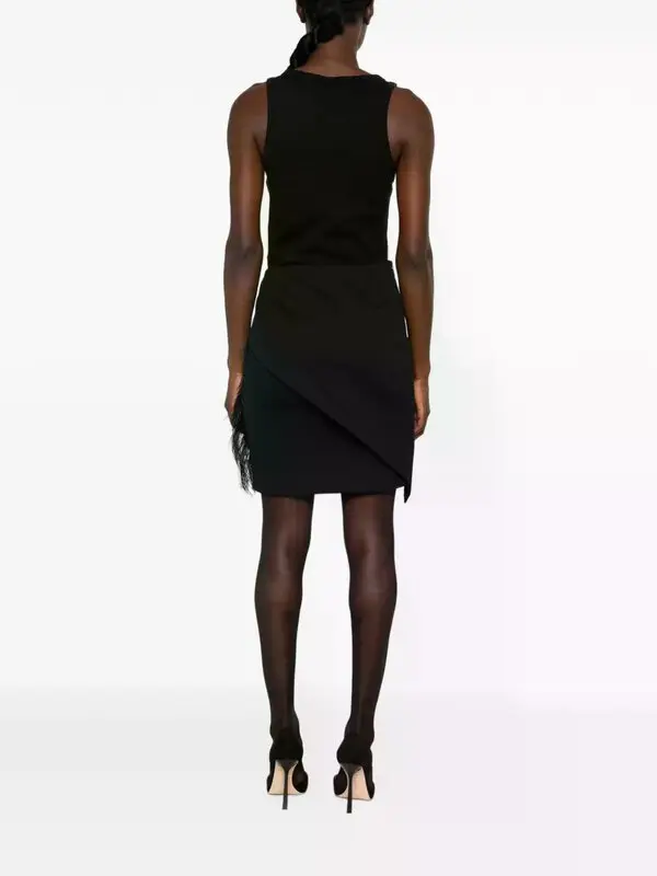 Gucci 2010s Feather-trim Wrap Mini Skirt