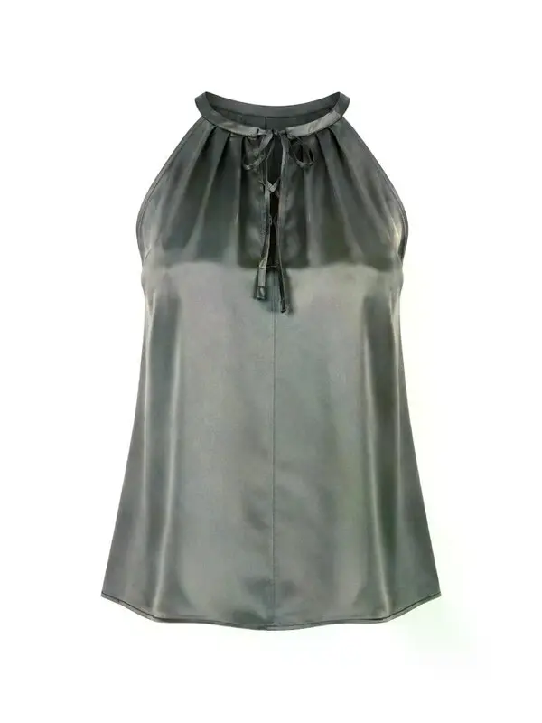 Marella Pleated Satin-finish Top