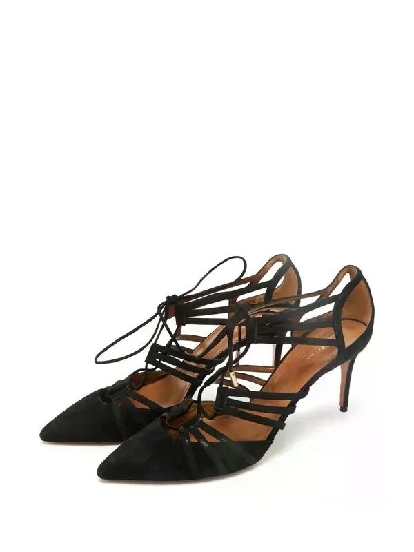 AQUAZZURA Belgravia Lace-up Heeled Pumps